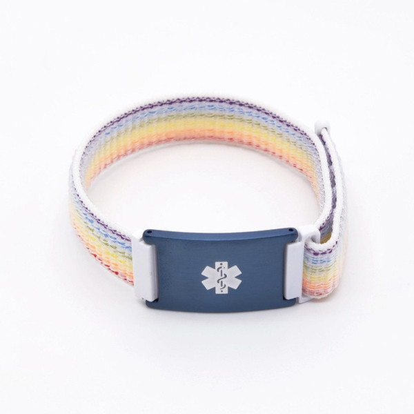 Colorful Nylon Emergency ID Bracelet with Silver Tag -IDB2201CS ...